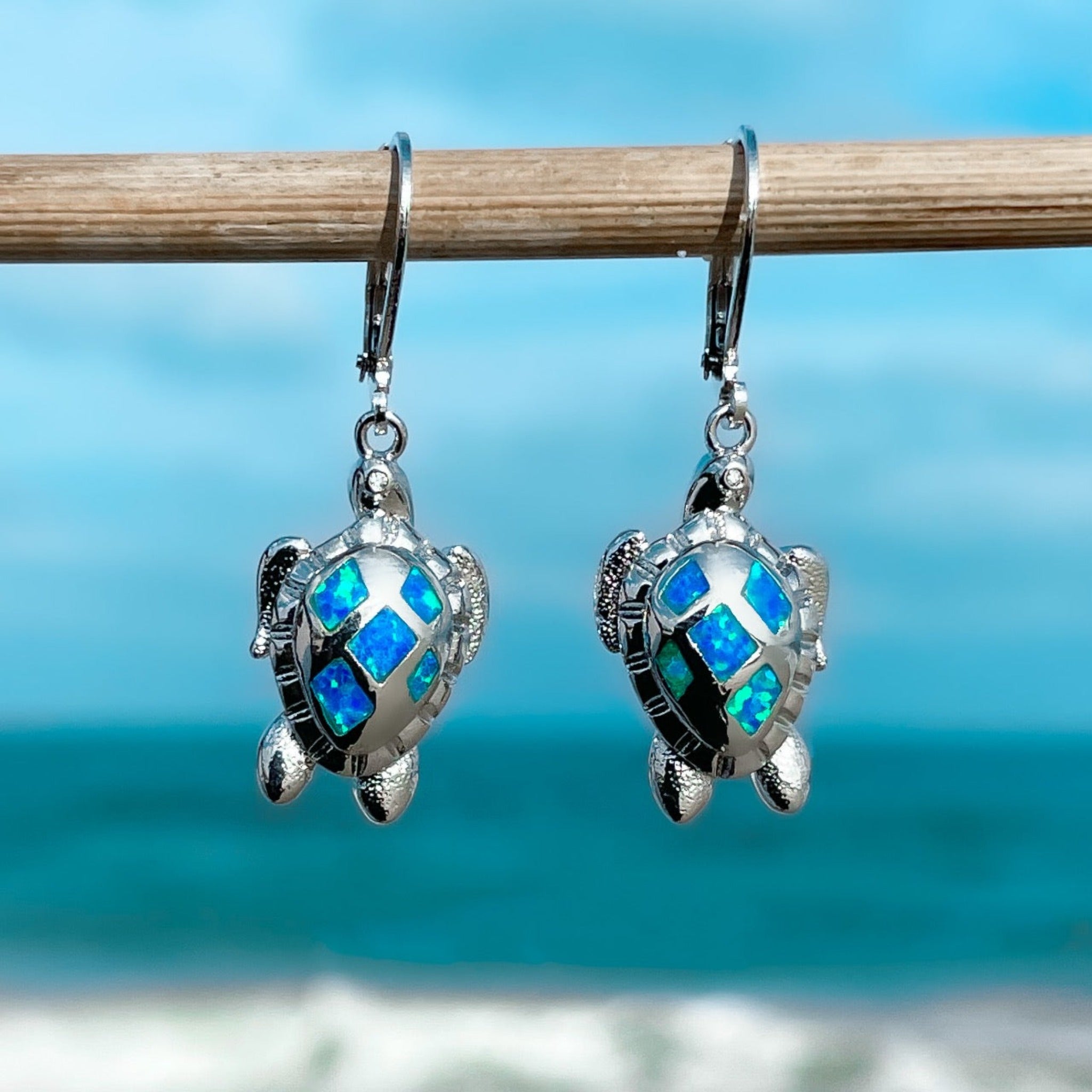 Tropical Opal Sea Turtle Hoop Earrings – Sunset Boutique